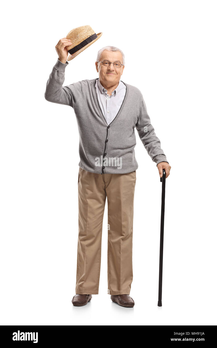 Raising hat greeting Cut Out Stock Images & Pictures - Alamy