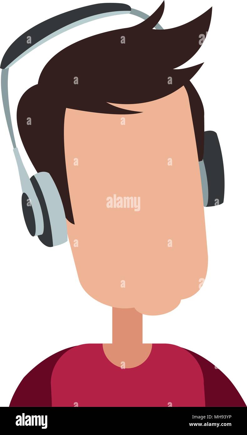Young man enjoying music Stock Vector Images - Alamy