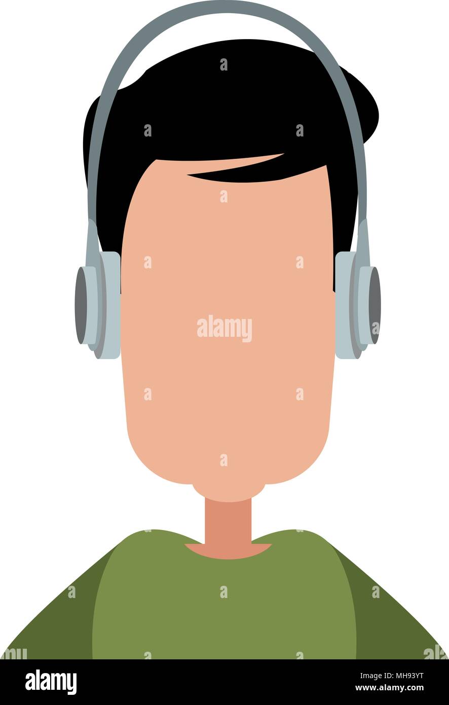 Young man enjoying music Stock Vector Images - Alamy