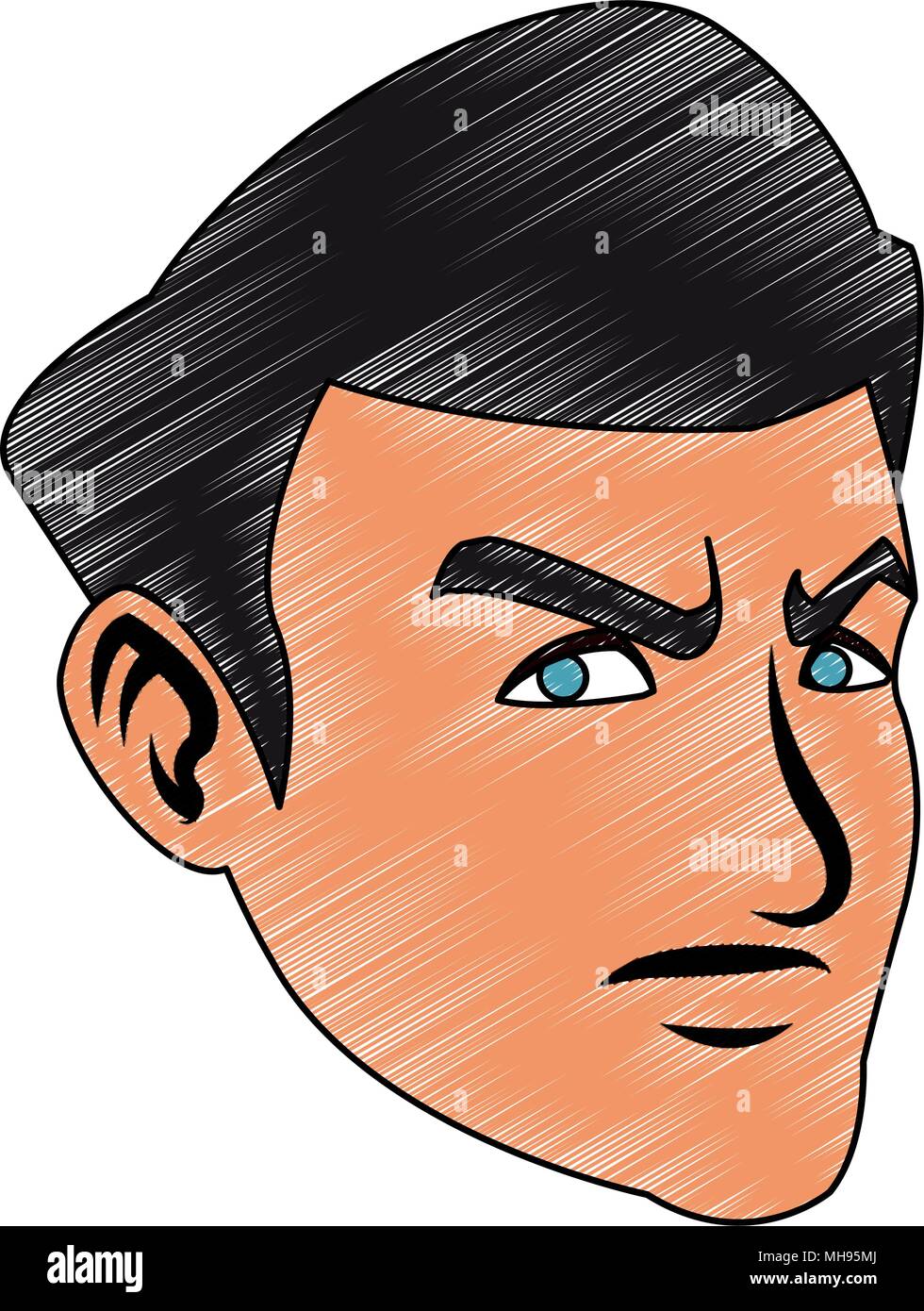 Angry man face cartoon scribble Stock Vector Image & Art - Alamy