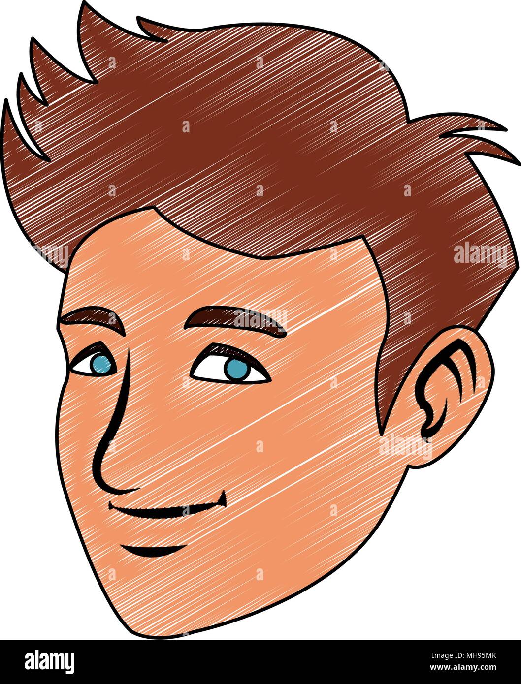 Man face cartoon scribble Stock Vector Image & Art - Alamy