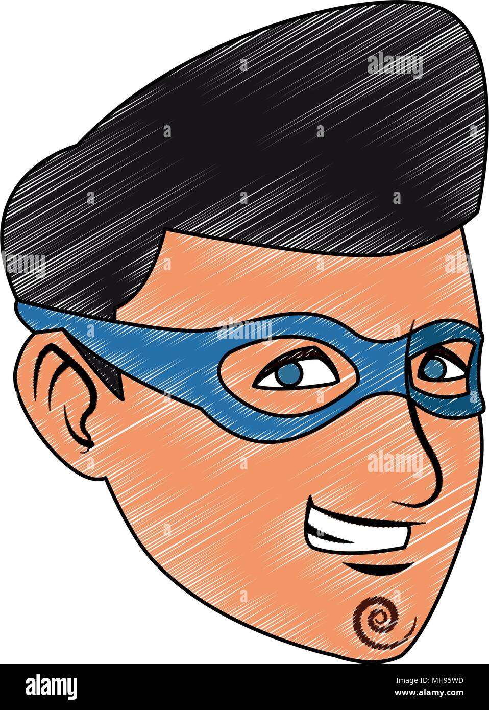 Male superhero face scribble Stock Vector Image & Art - Alamy