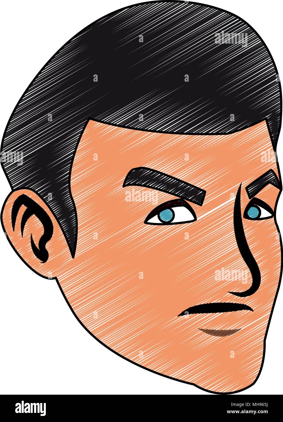 Angry man face cartoon scribble Stock Vector Image & Art - Alamy