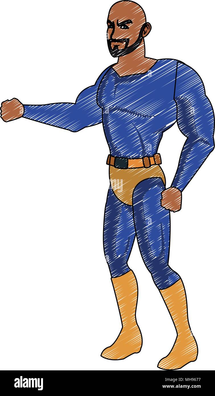 Male superhero cartoon scribble Stock Vector Image & Art - Alamy