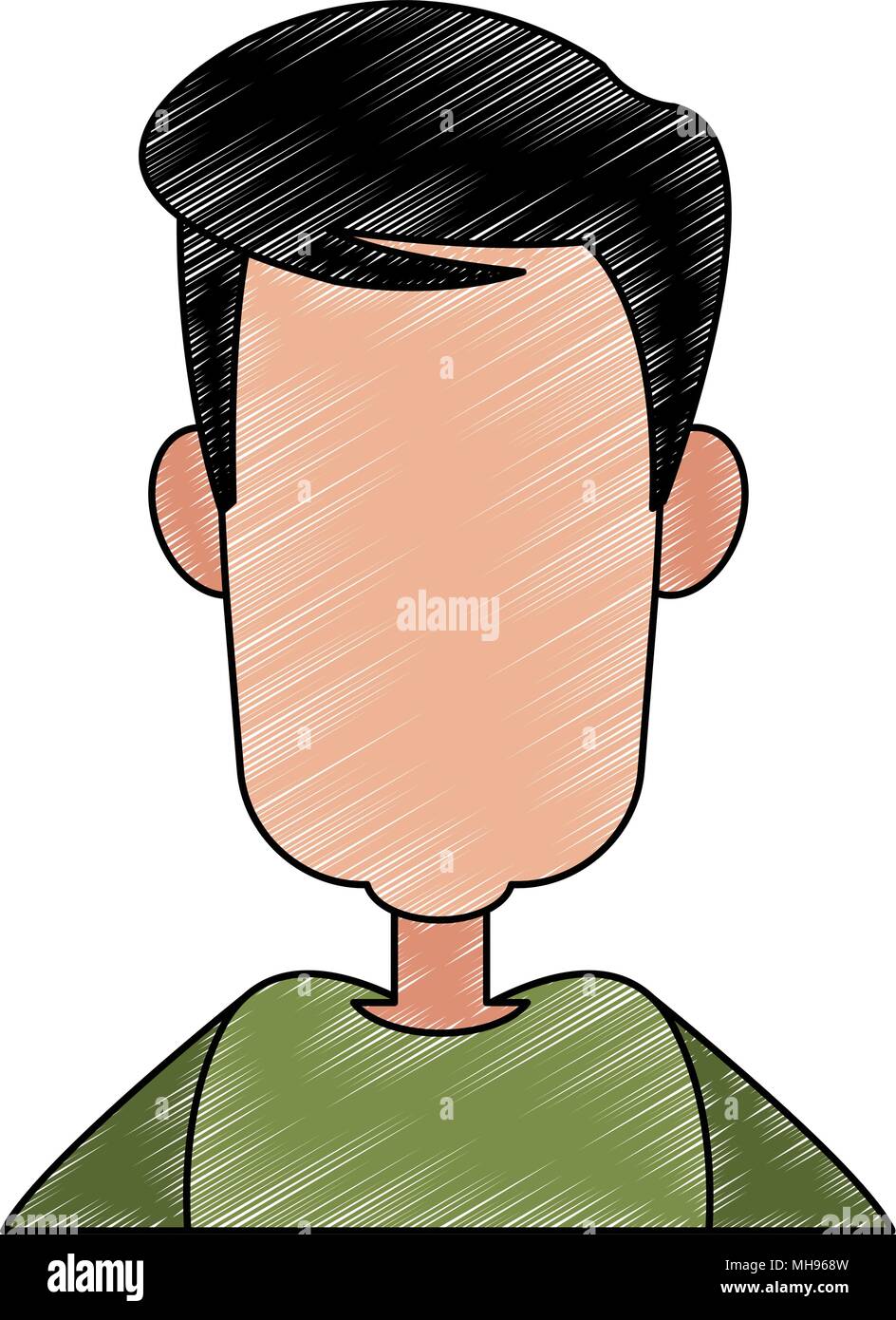 Young man faceless profile scribble Stock Vector Image & Art - Alamy