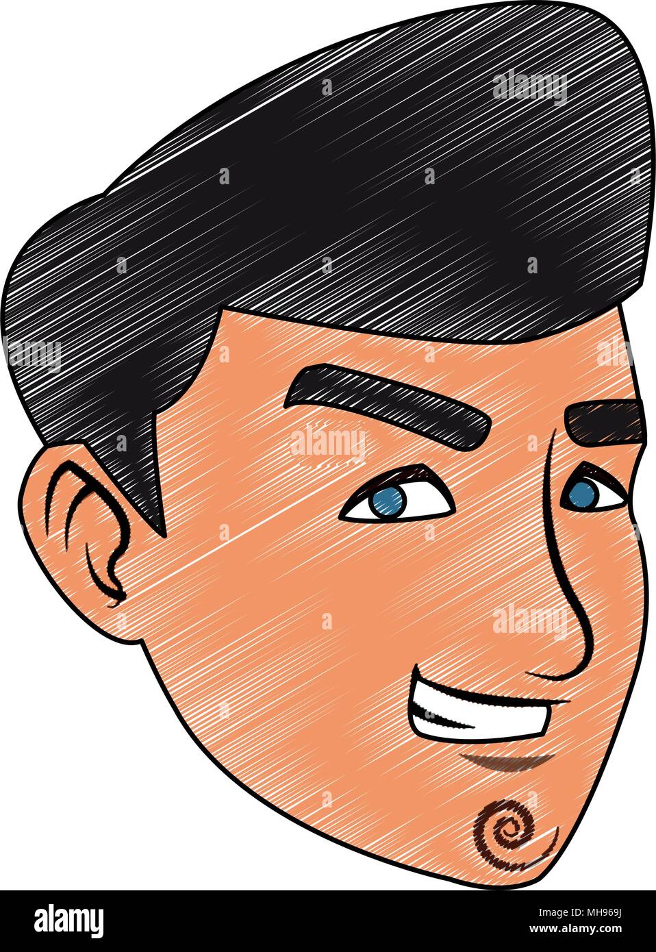 Man face cartoon scribble Stock Vector Image & Art - Alamy