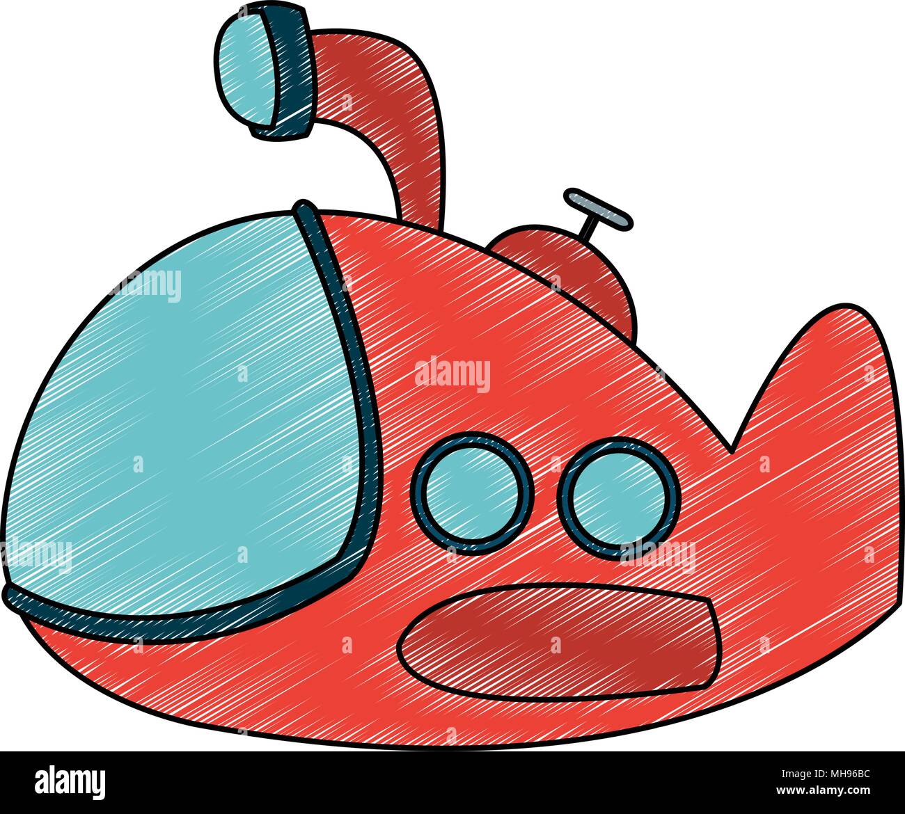 Funny submarine cartoon scribble Stock Vector Image & Art - Alamy