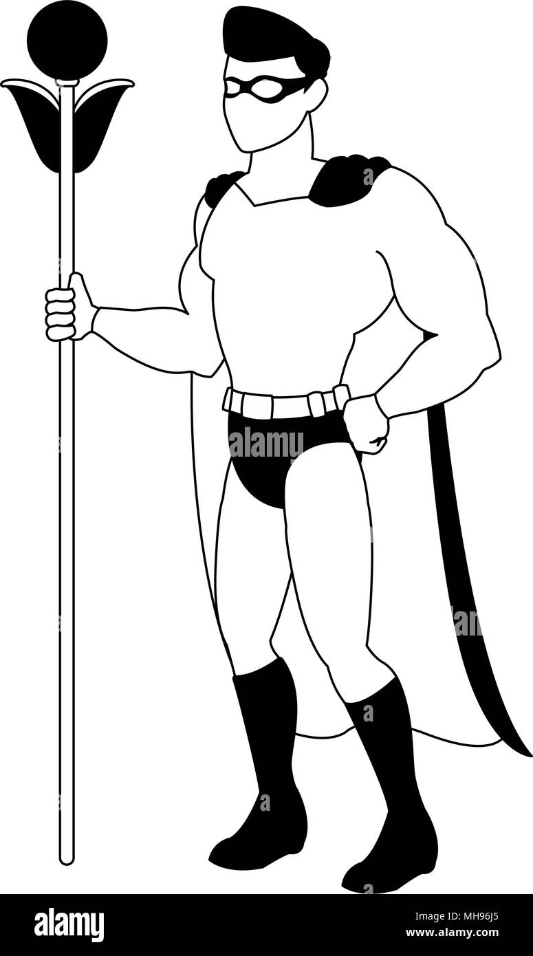 Superhero Clipart Black And White