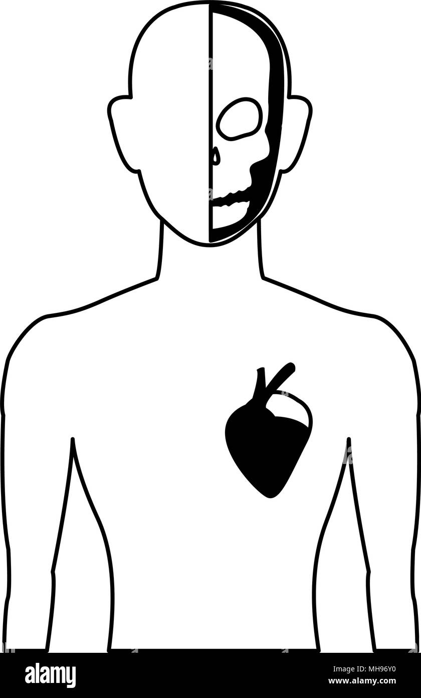 Human body anatomy on black and white colors Stock Vector Image & Art ...