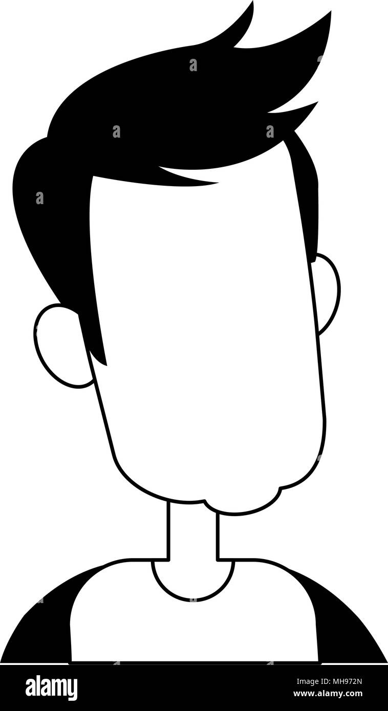 Young man faceless profile on black and white colors Stock Vector Image ...