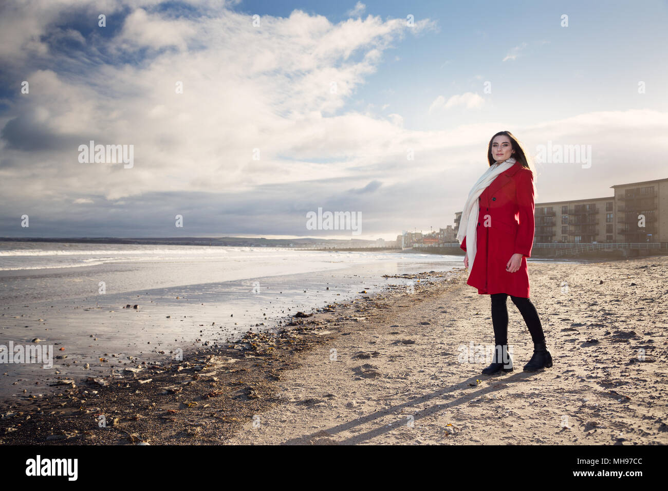 Woman at the beach, showing emotion and expression dealing with anxiety ...