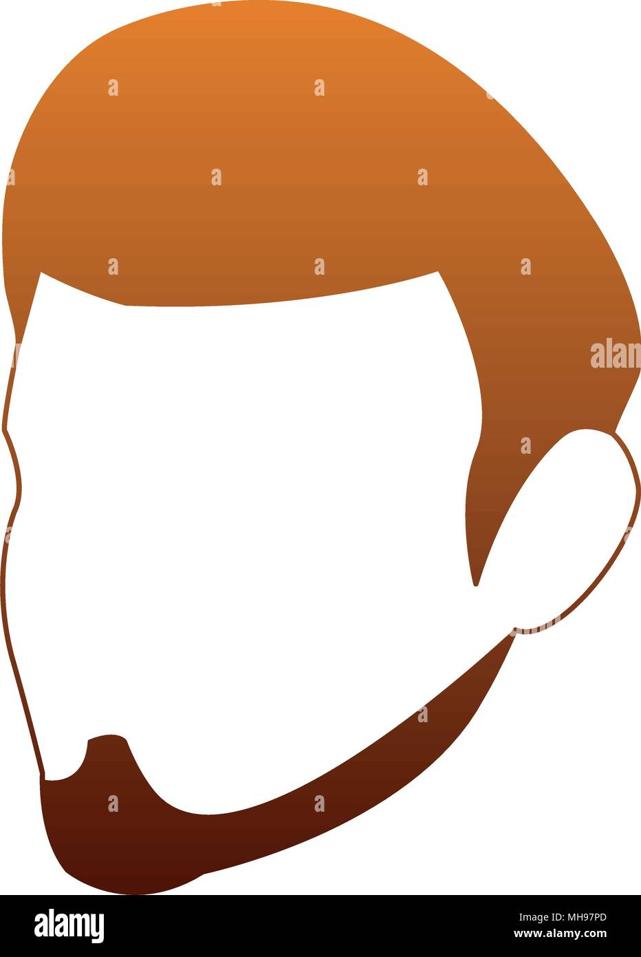 Young man faceless profile on orange lines Stock Vector Image & Art - Alamy
