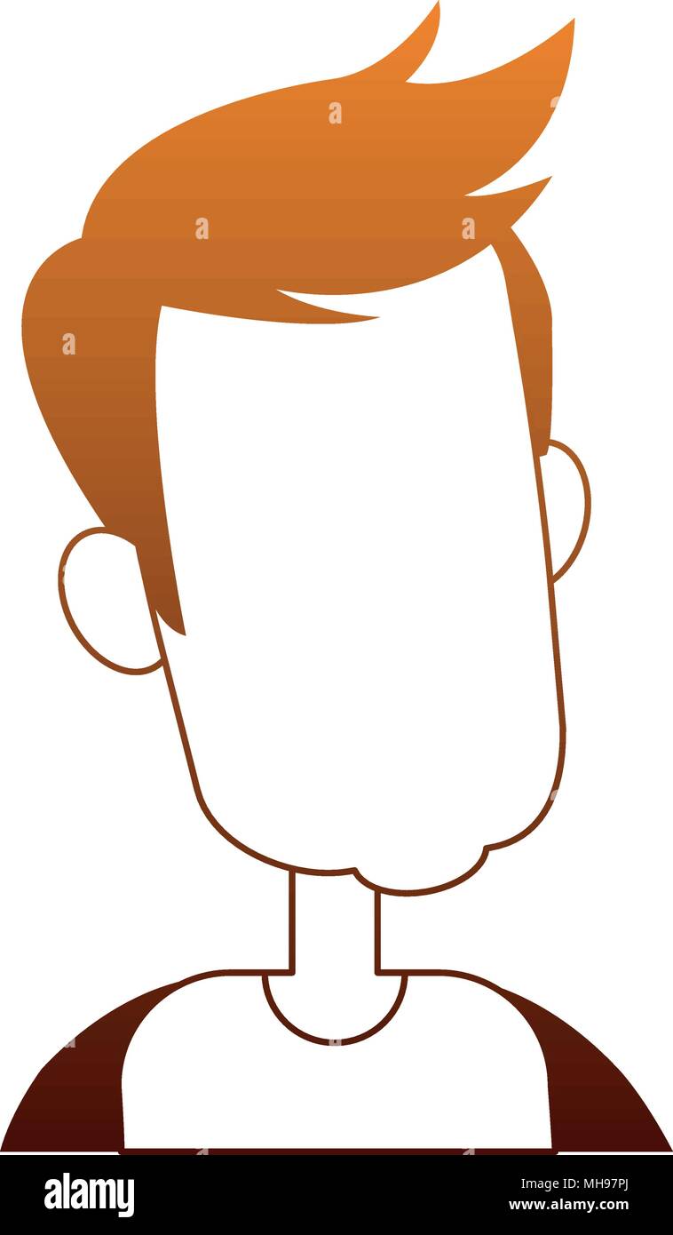 Young man faceless profile on orange lines Stock Vector Image & Art - Alamy