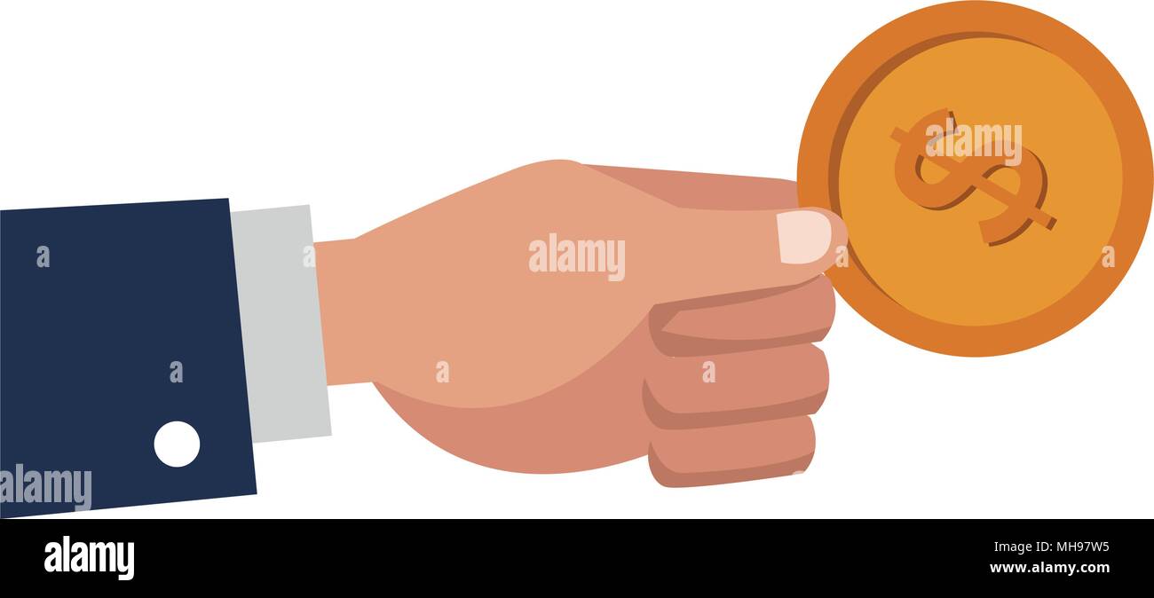 Hand holding coin Stock Vector Image & Art - Alamy