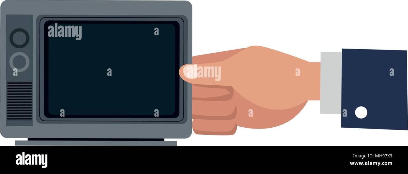 Hand holding tv Stock Vector Image & Art - Alamy