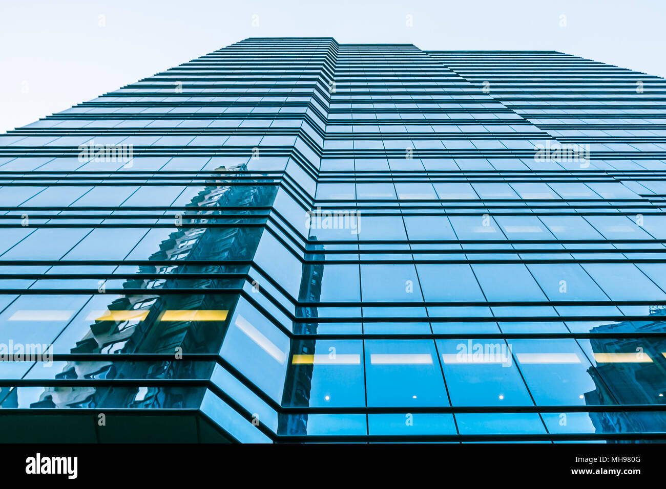 Modern skyscrapers in Hong Kong financial district. High towers with ...