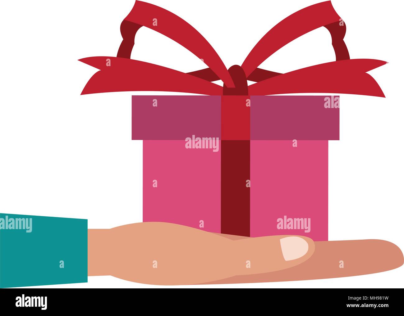 Hand holding gift box Stock Vector Image & Art - Alamy