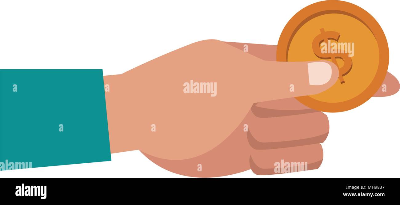 Hand holding coin Stock Vector Image & Art - Alamy
