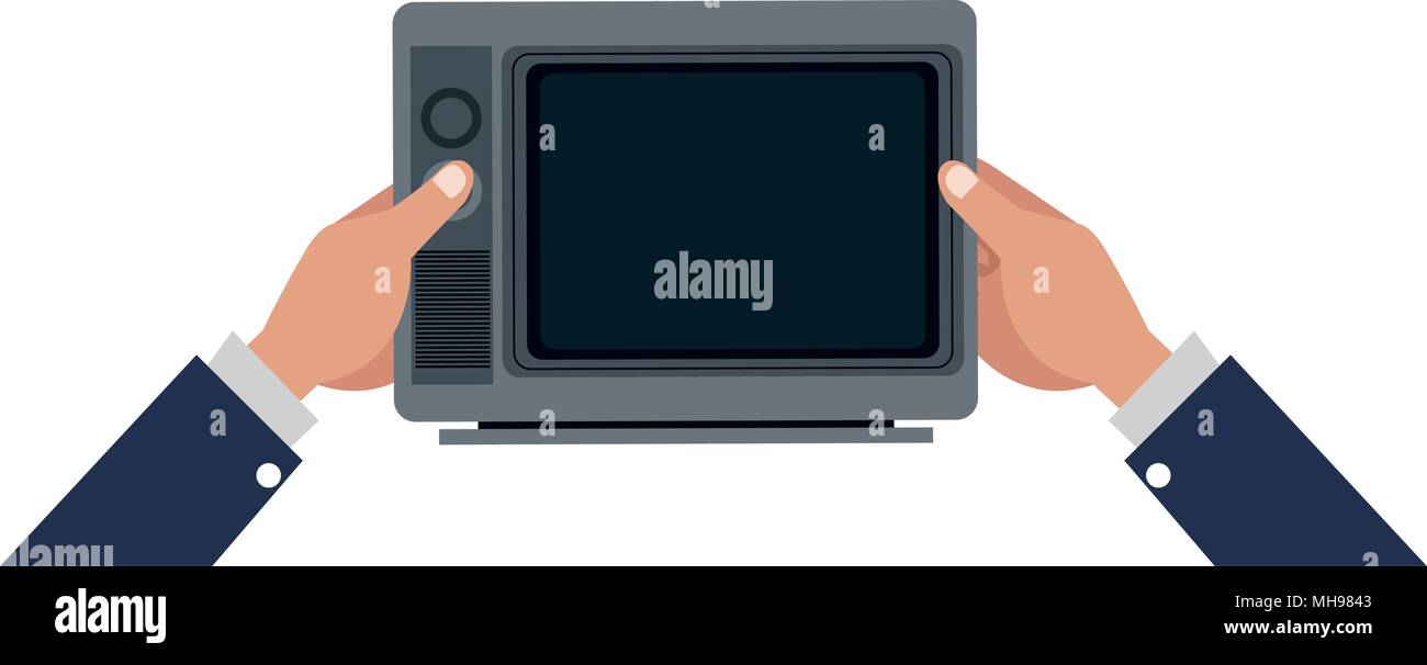 Hand holding tv Stock Vector Image & Art - Alamy
