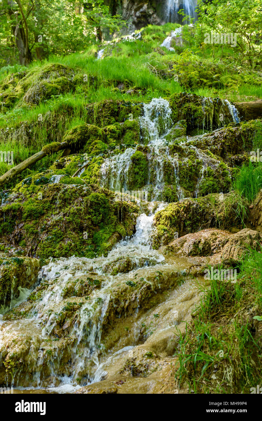 The waterfall of Bad Urach, Swabian Alb, Baden-Wuerttemberg, Germany ...