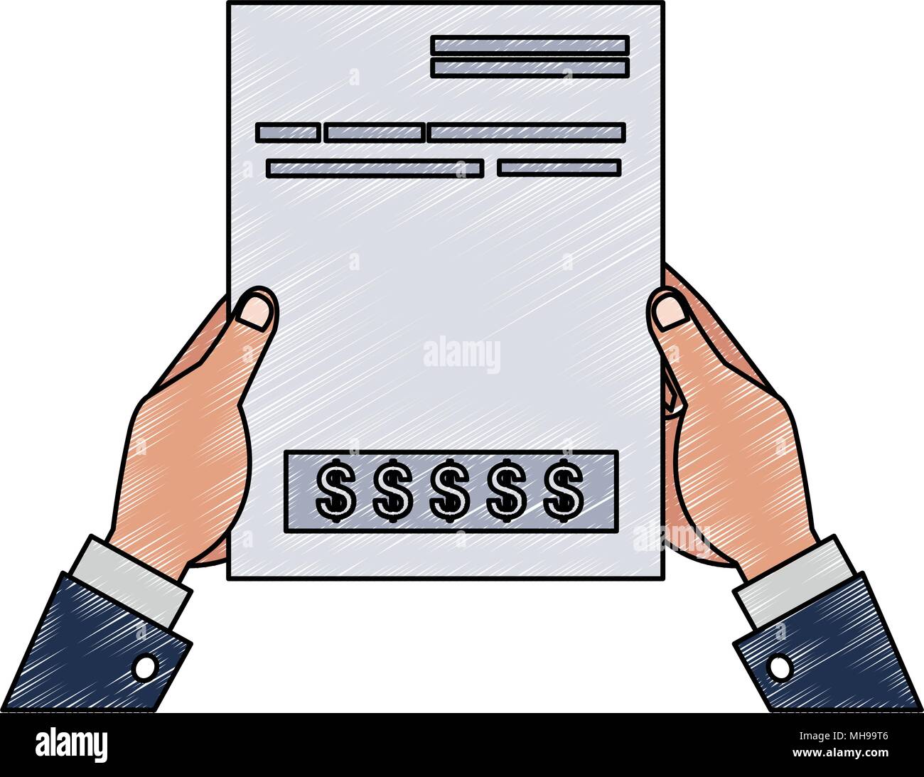 Hand holding contract scribble Stock Vector Image & Art - Alamy