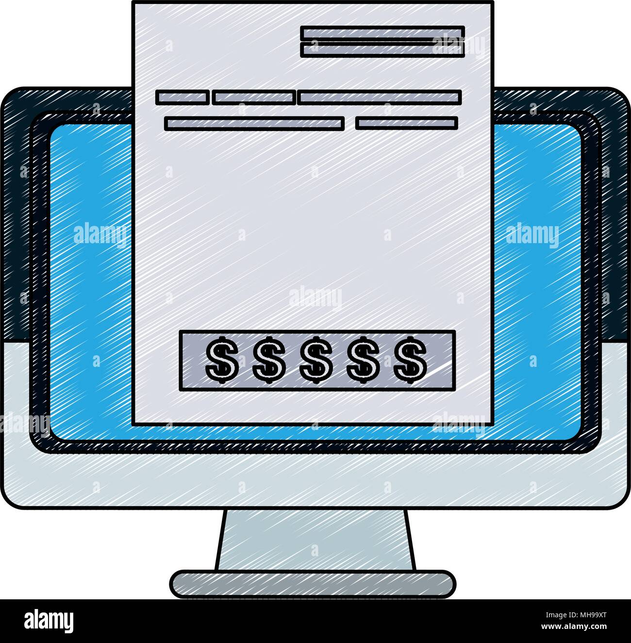 Online contract on computer screen scribble Stock Vector Image & Art ...