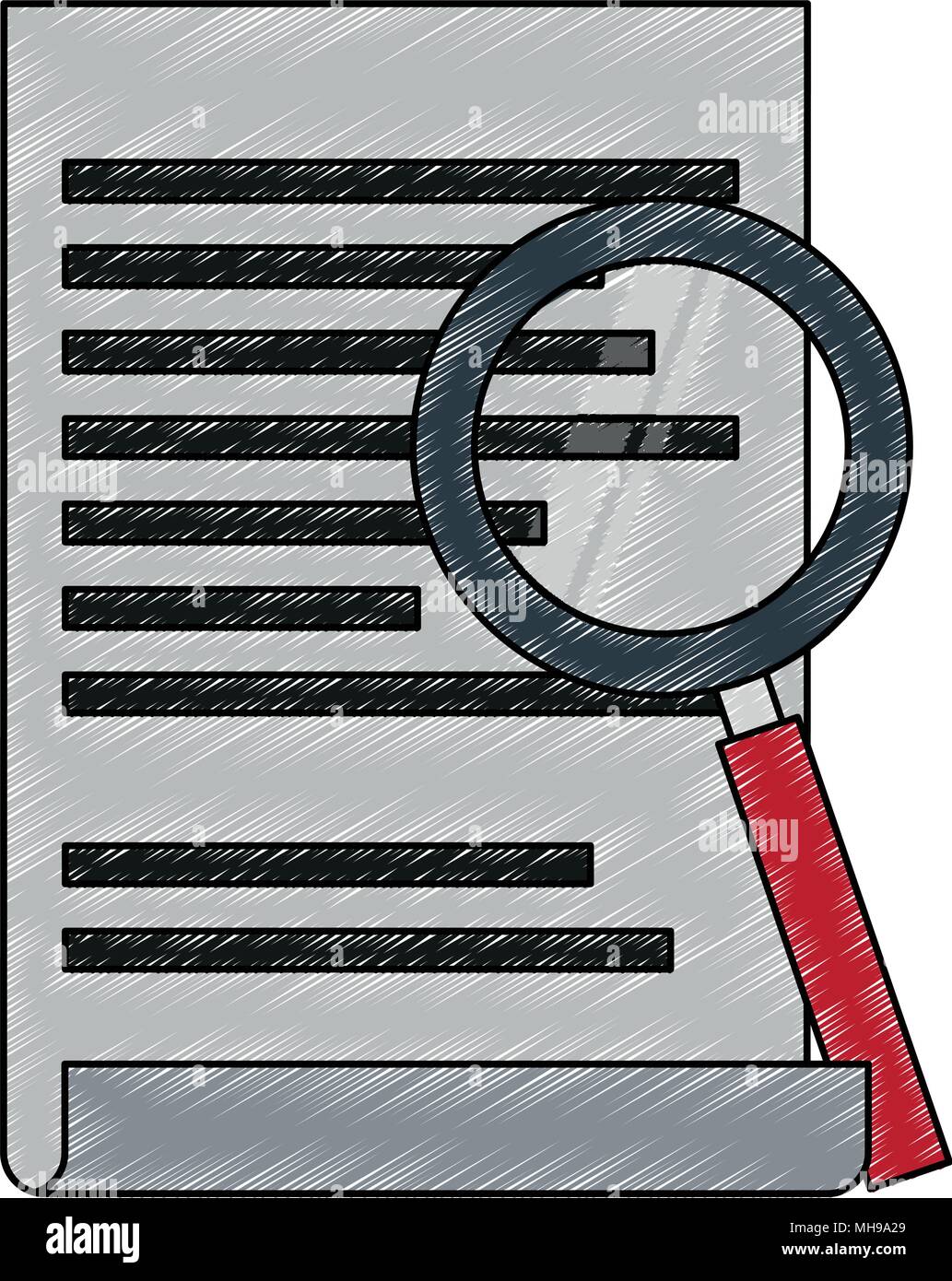 Magnifying glass on contract scribble Stock Vector Image & Art - Alamy