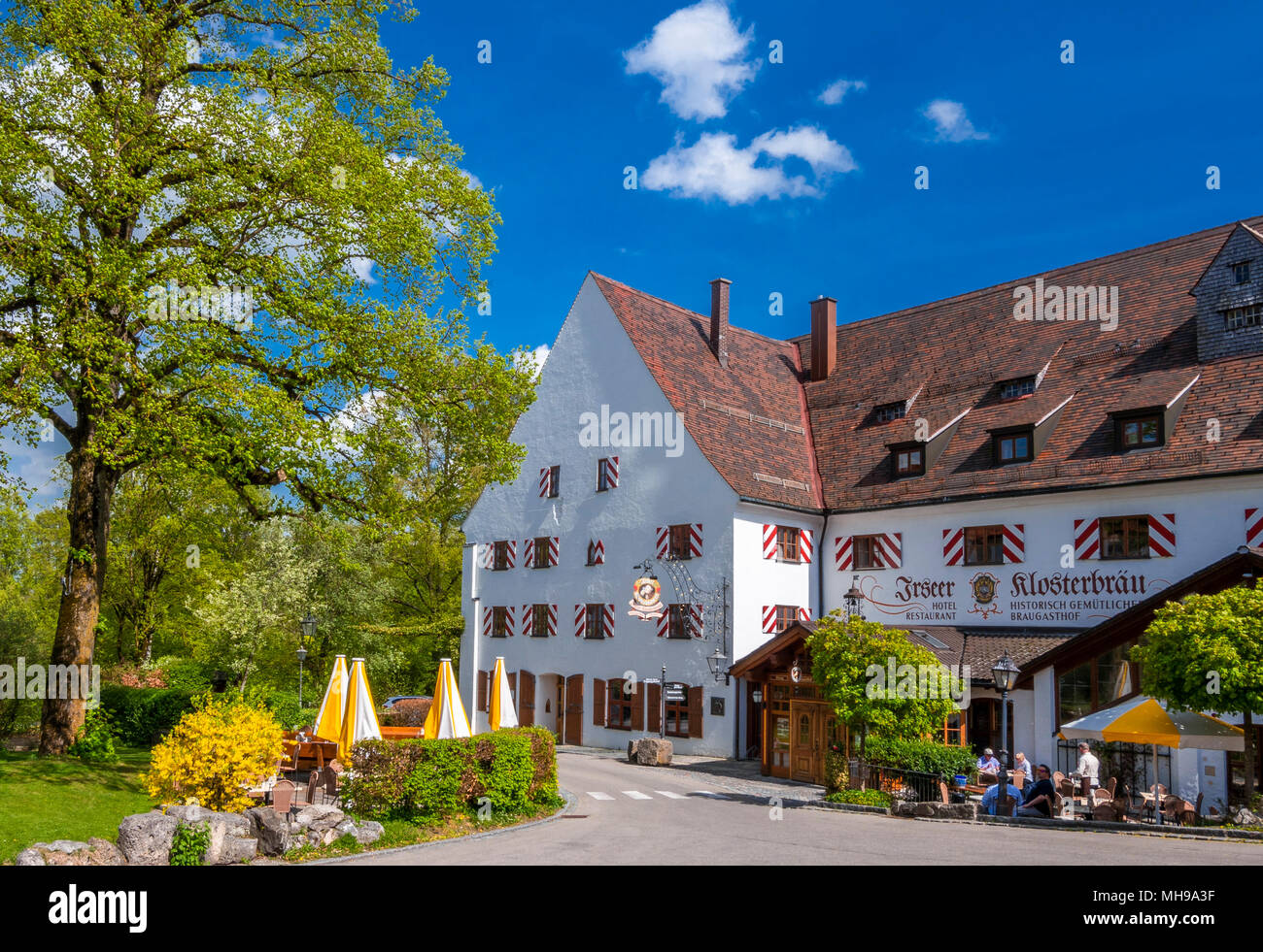 Restaurant at a brewery, Irsee Monastery, Allgaeu, Bavaria, Germany ...