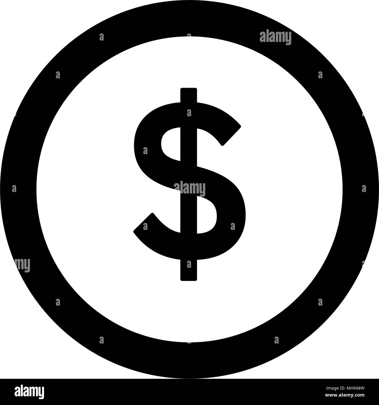 Coin money symbol on black and white colors Stock Vector Image & Art ...