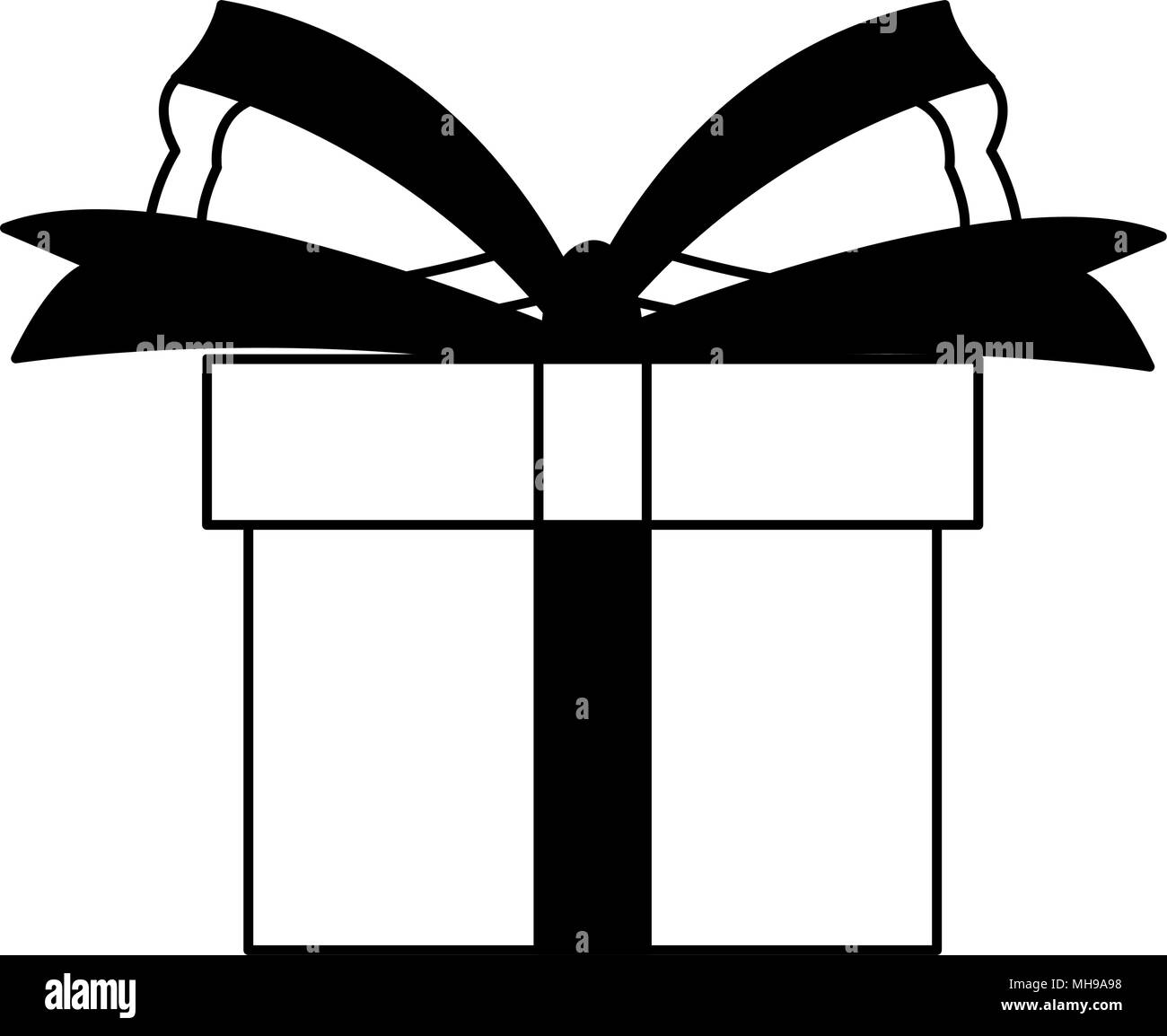 Giftbox cartoon symbol on black and white colors Stock Vector Image ...