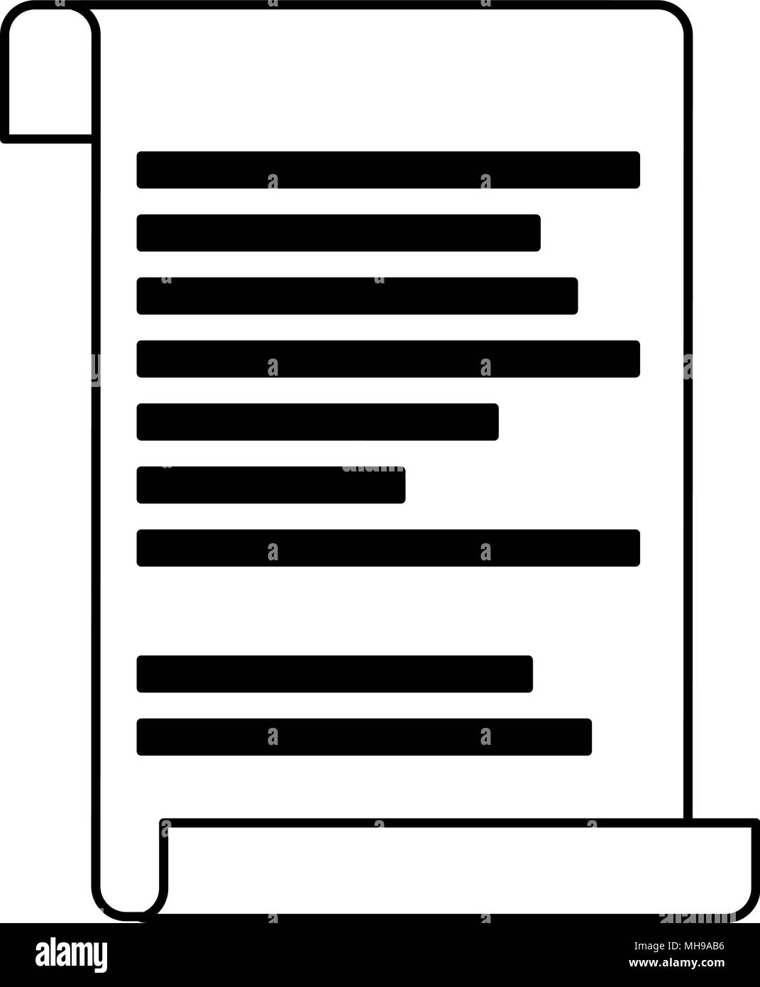 Document sheet symbol on black and white colors Stock Vector Image ...