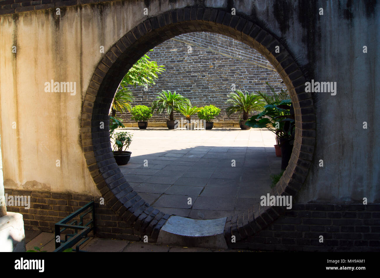 The courtyard of the Beijing Ancient Observatory in Beijing, China, an ...