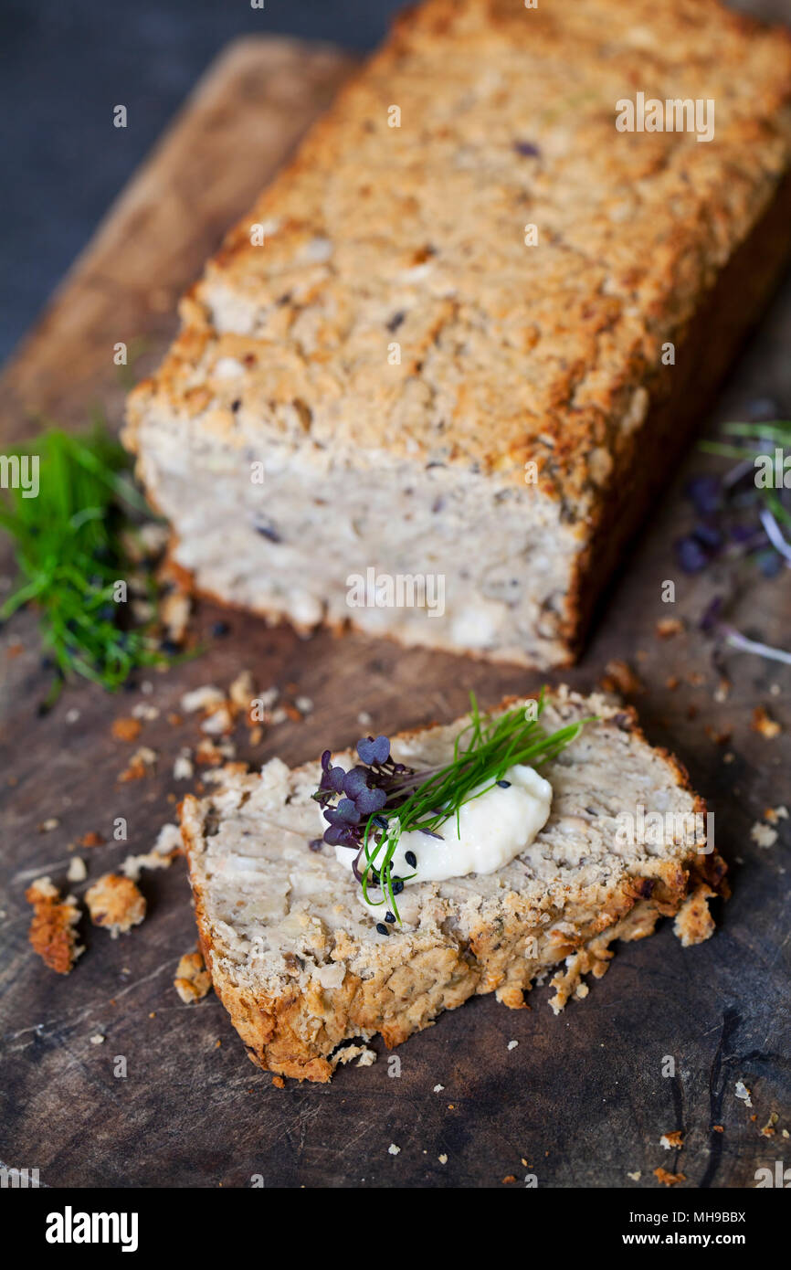 White bean vegan baked pate Stock Photo - Alamy