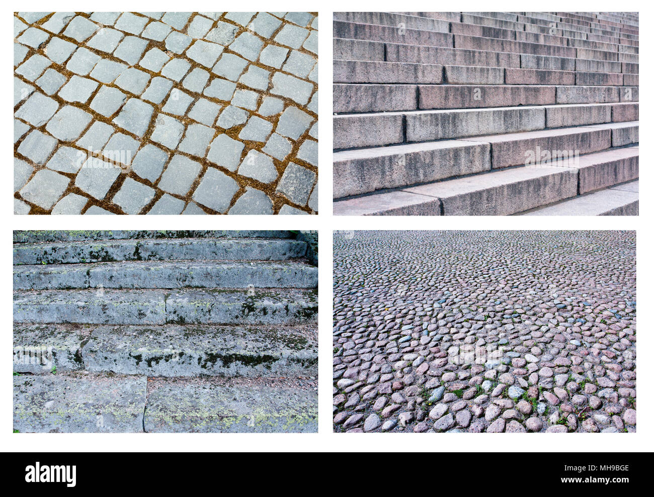 Collage of beautiful texture of stairs and pavement Stock Photo - Alamy