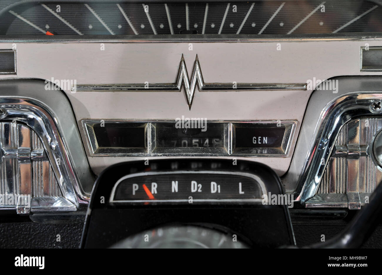 auto gear shift selector dial on a 1962 Mercury Monterey classic ...