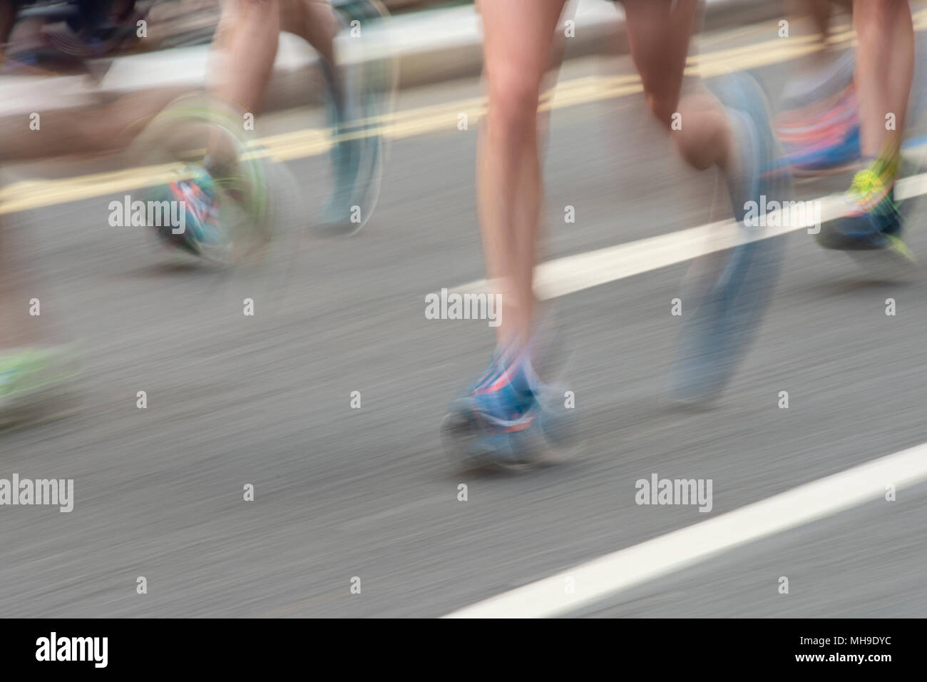 Marathon Runners. Long exposure. London, 2018 Stock Photo - Alamy