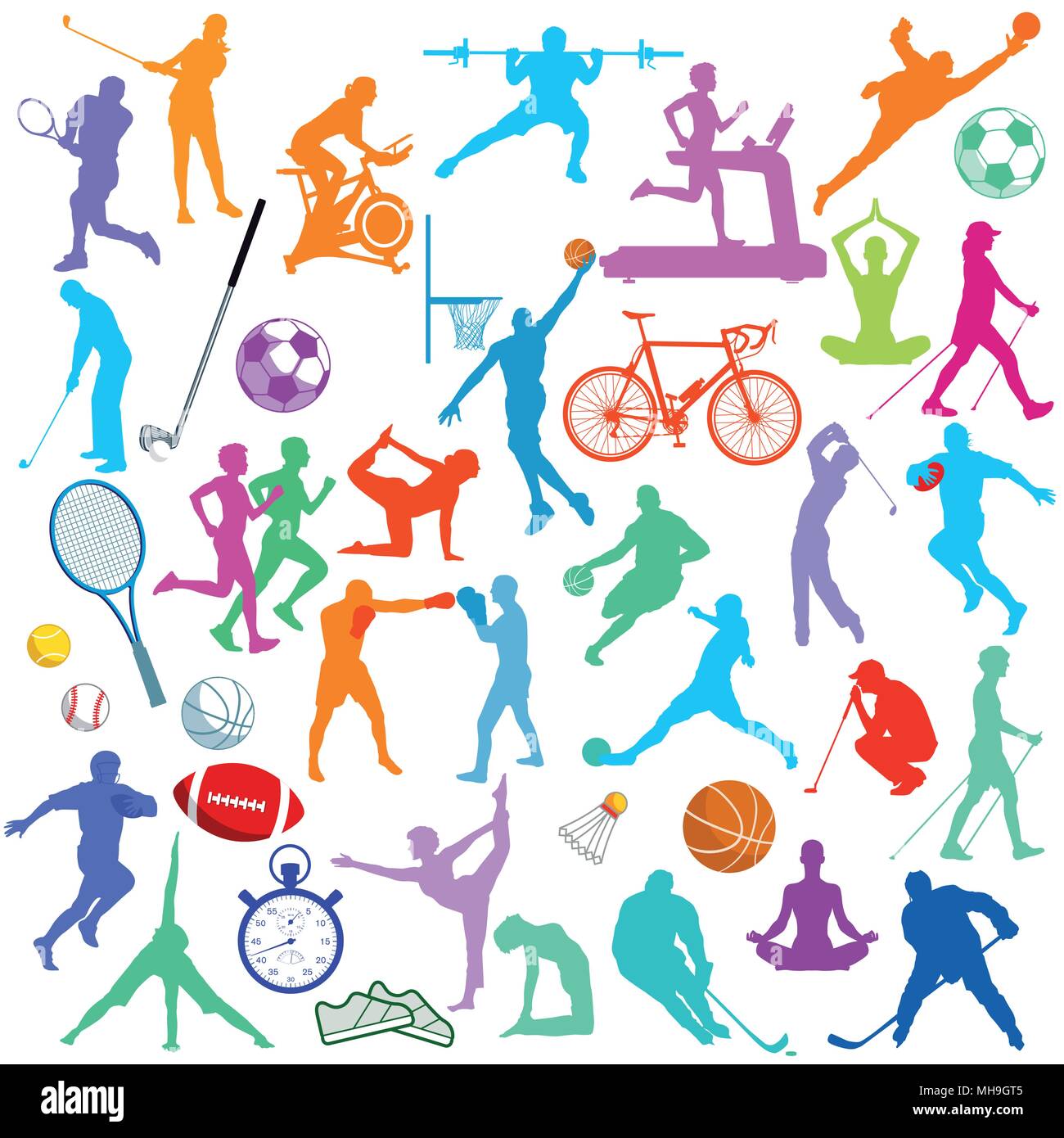 Pattern with sport icons Stock Vector Image & Art - Alamy