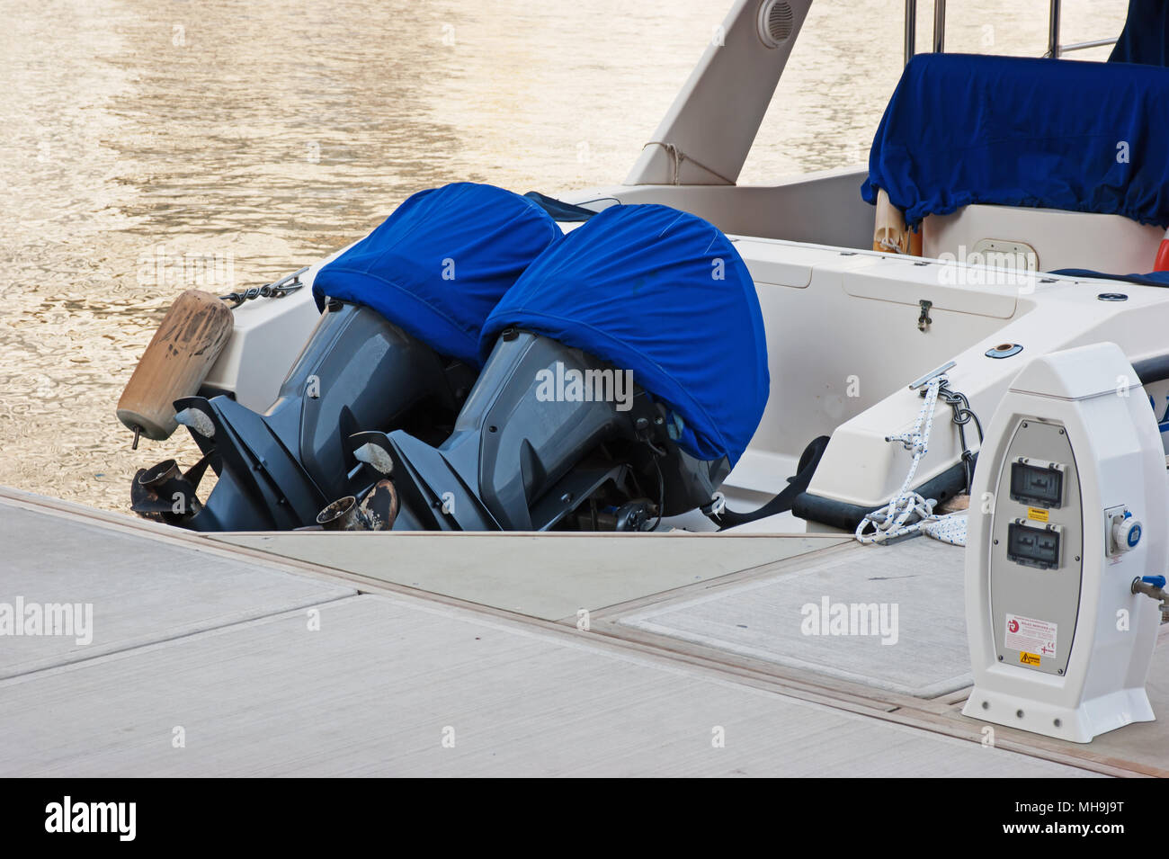 Two outboard motor yacht Stock Photo - Alamy