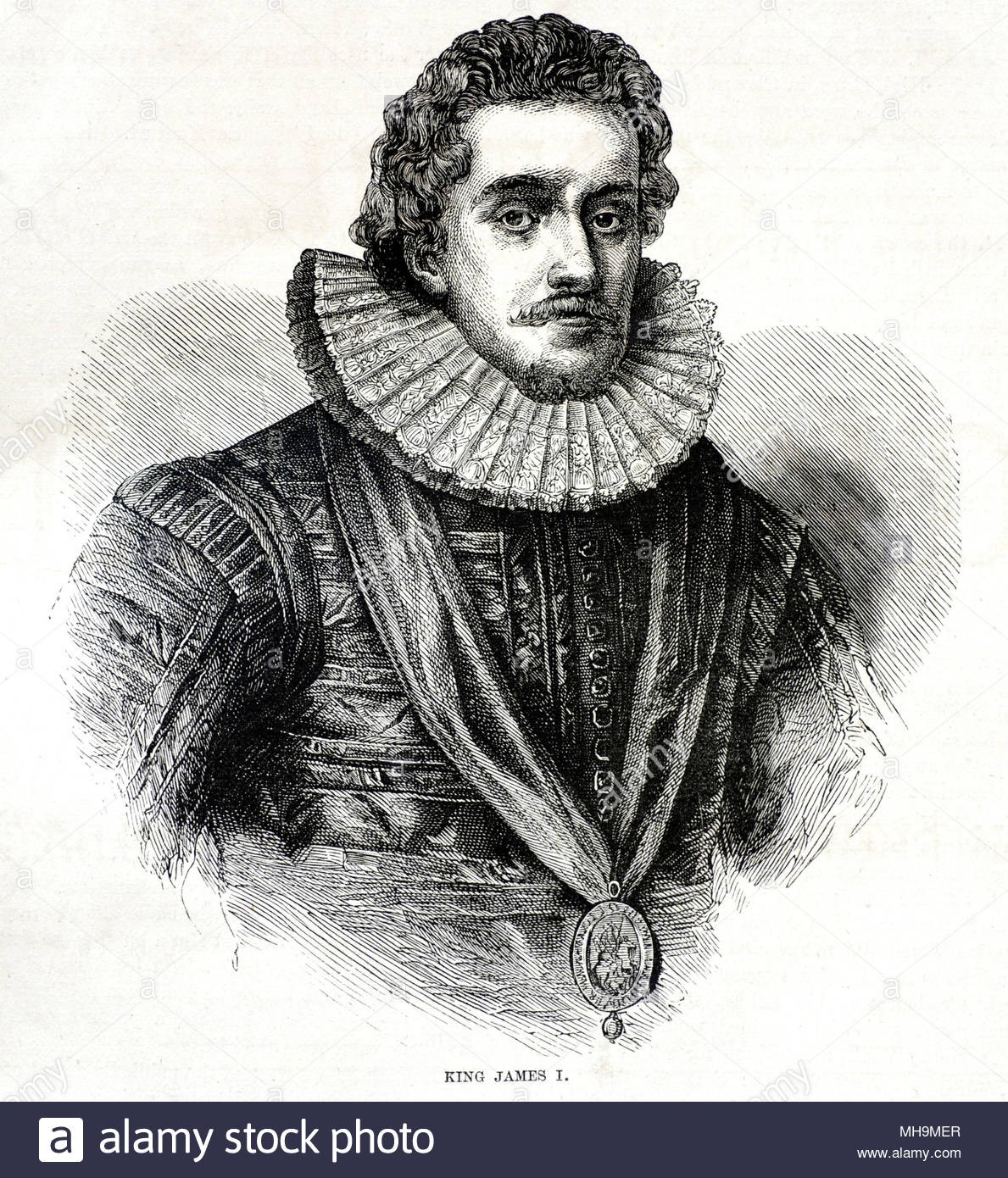 King James I portrait, 1566 – 1625, was King of Scotland as James VI ...