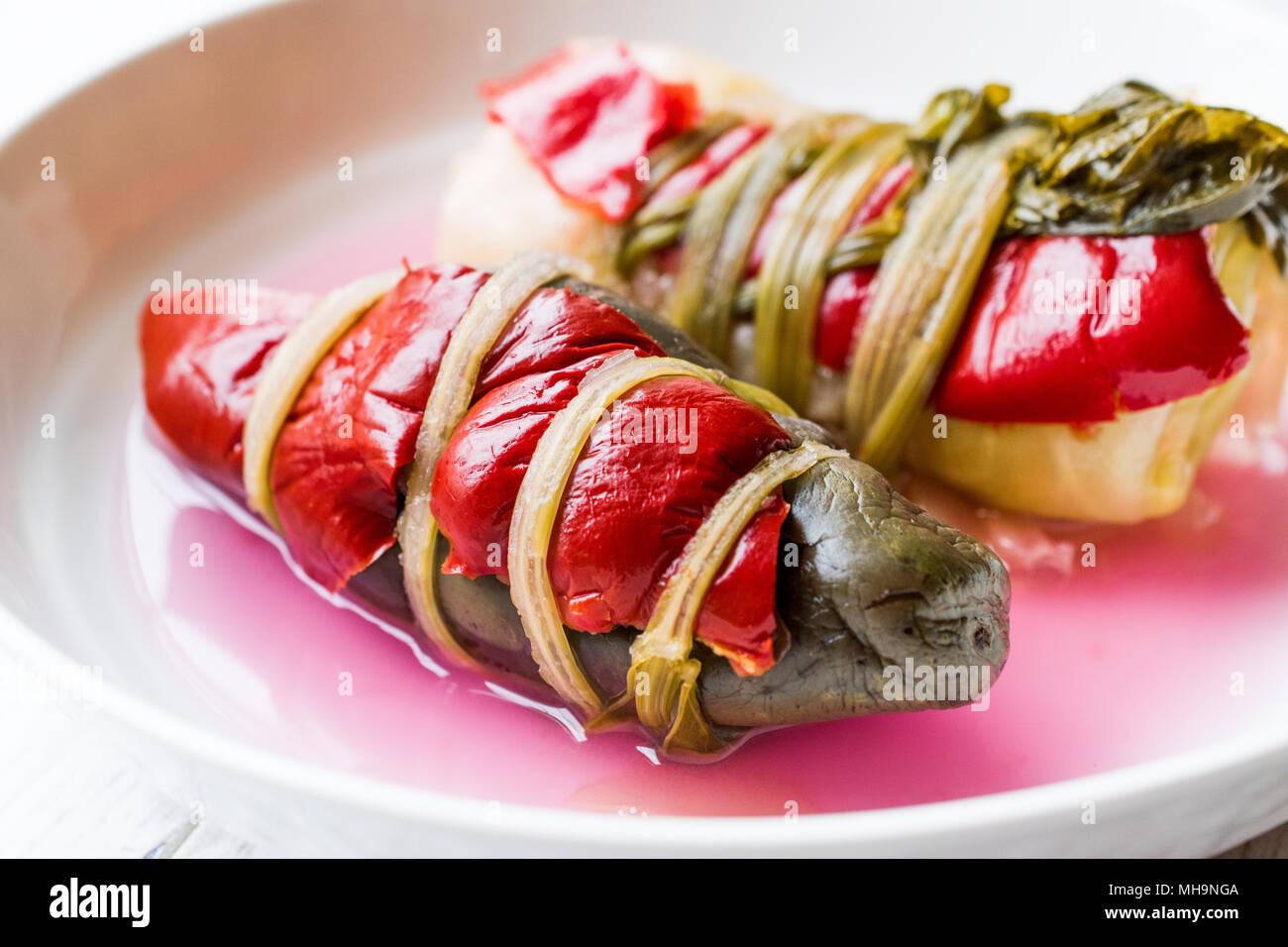Turkish Eggplant Pickle / Patlican Tursusu. Traditional Food Stock ...