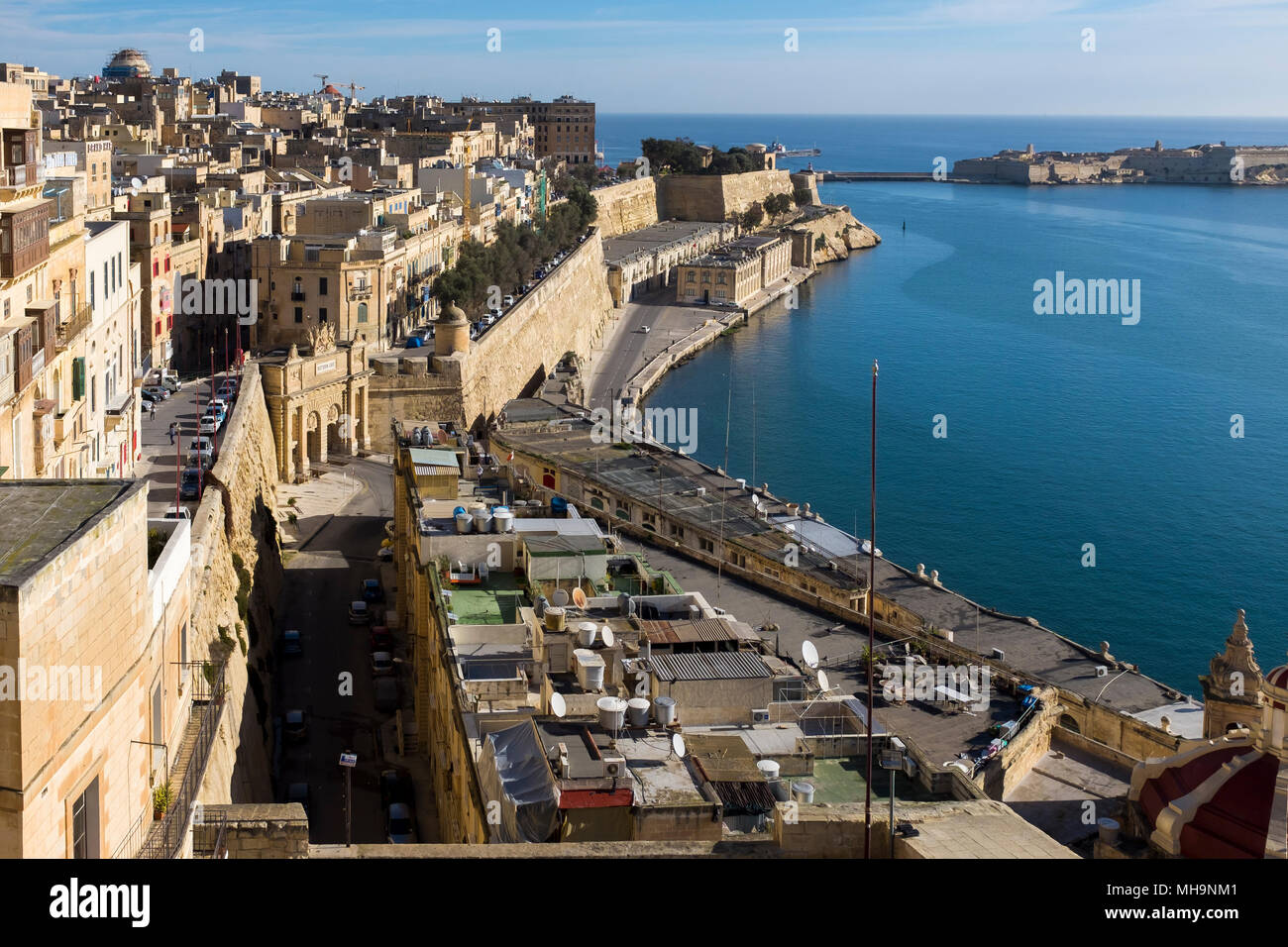 Views from all over Valletta always include a castle and clear blue ...