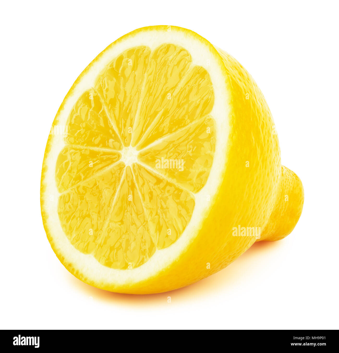 Half of lemon fruit slice isolated on white Stock Photo - Alamy