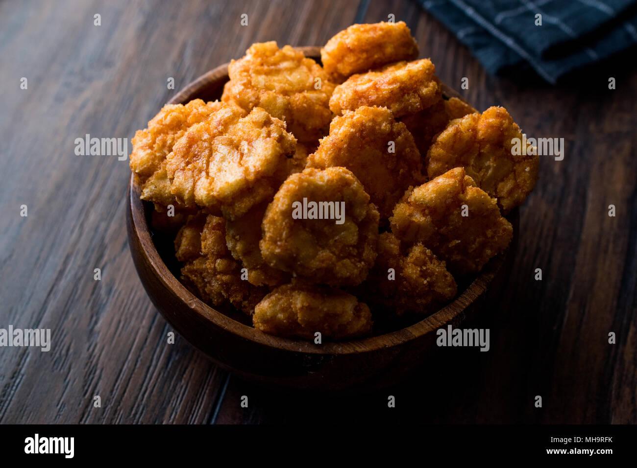 Thai Chilli Spicy Rice Crackers in wooden bowl. Organic Snacks Stock ...