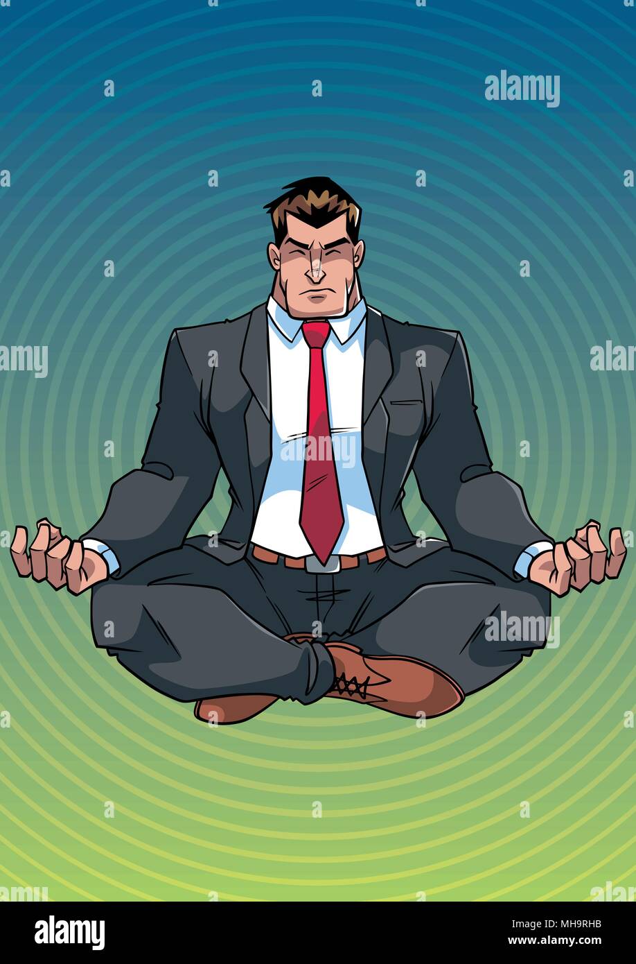 Cartoon man practicing yoga Stock Vector Images - Alamy