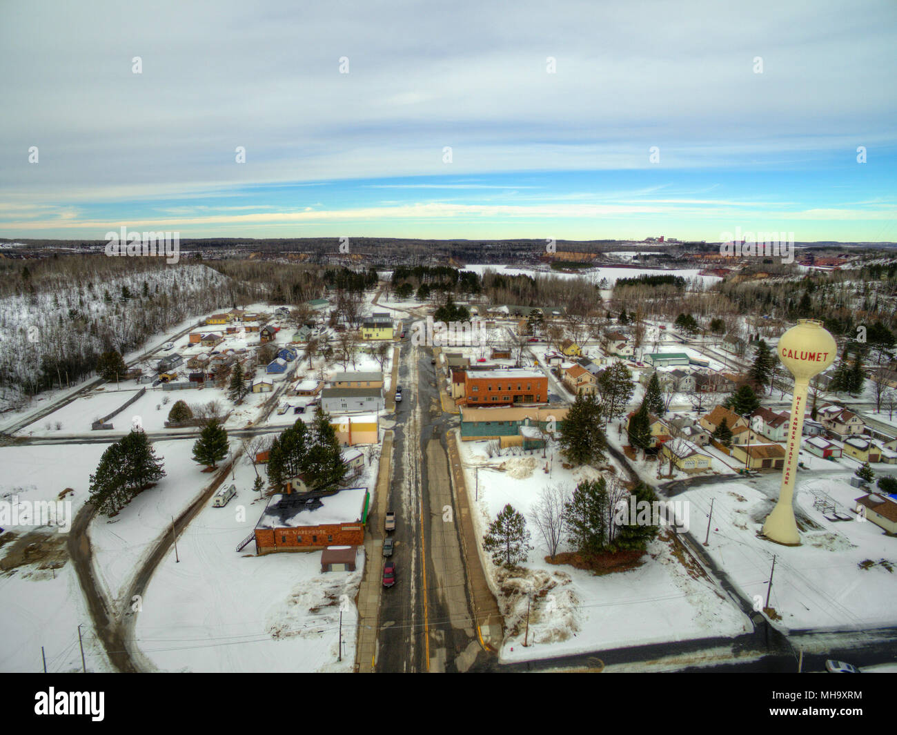 Calumet is a small Mining Town on the Iron Range of Minnesota Stock ...