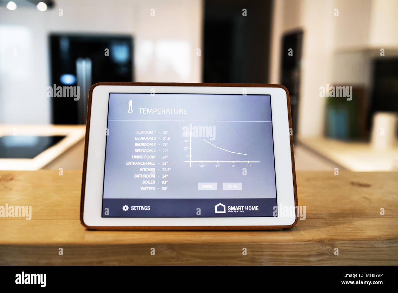 A tablet with smart home screen Stock Photo - Alamy