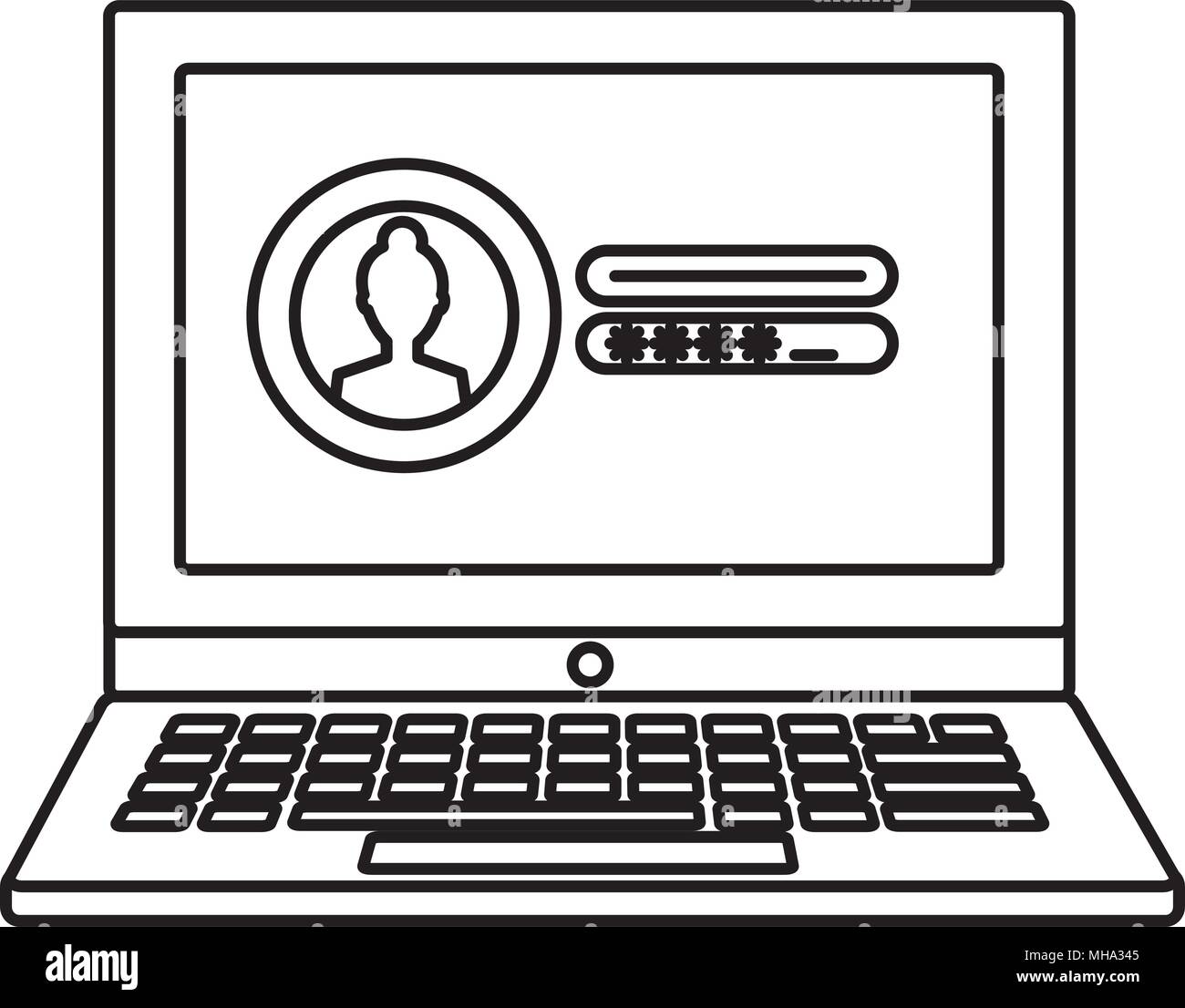 laptop computer with login count vector illustration design Stock ...