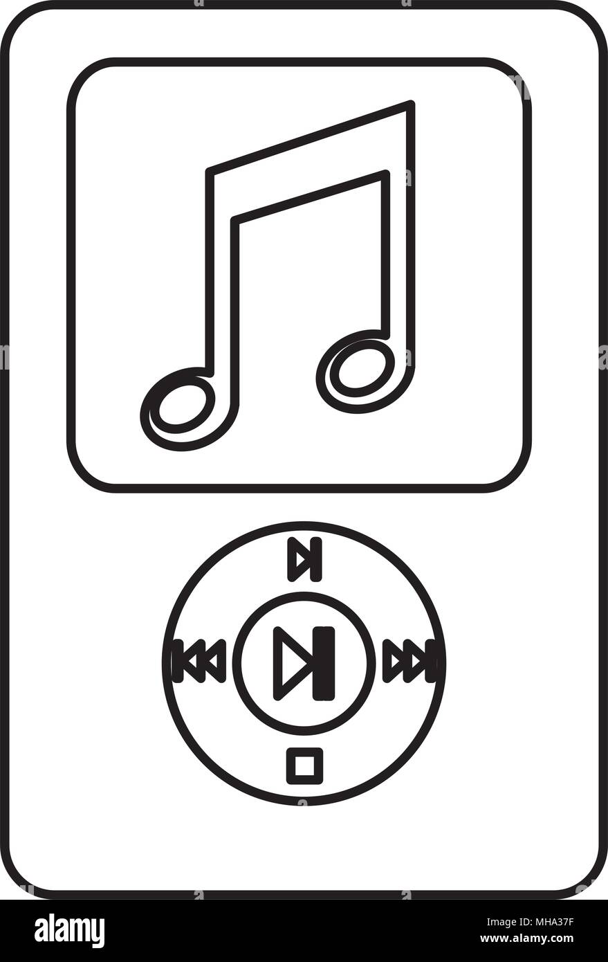 music player with music note vector illustration design Stock Vector ...