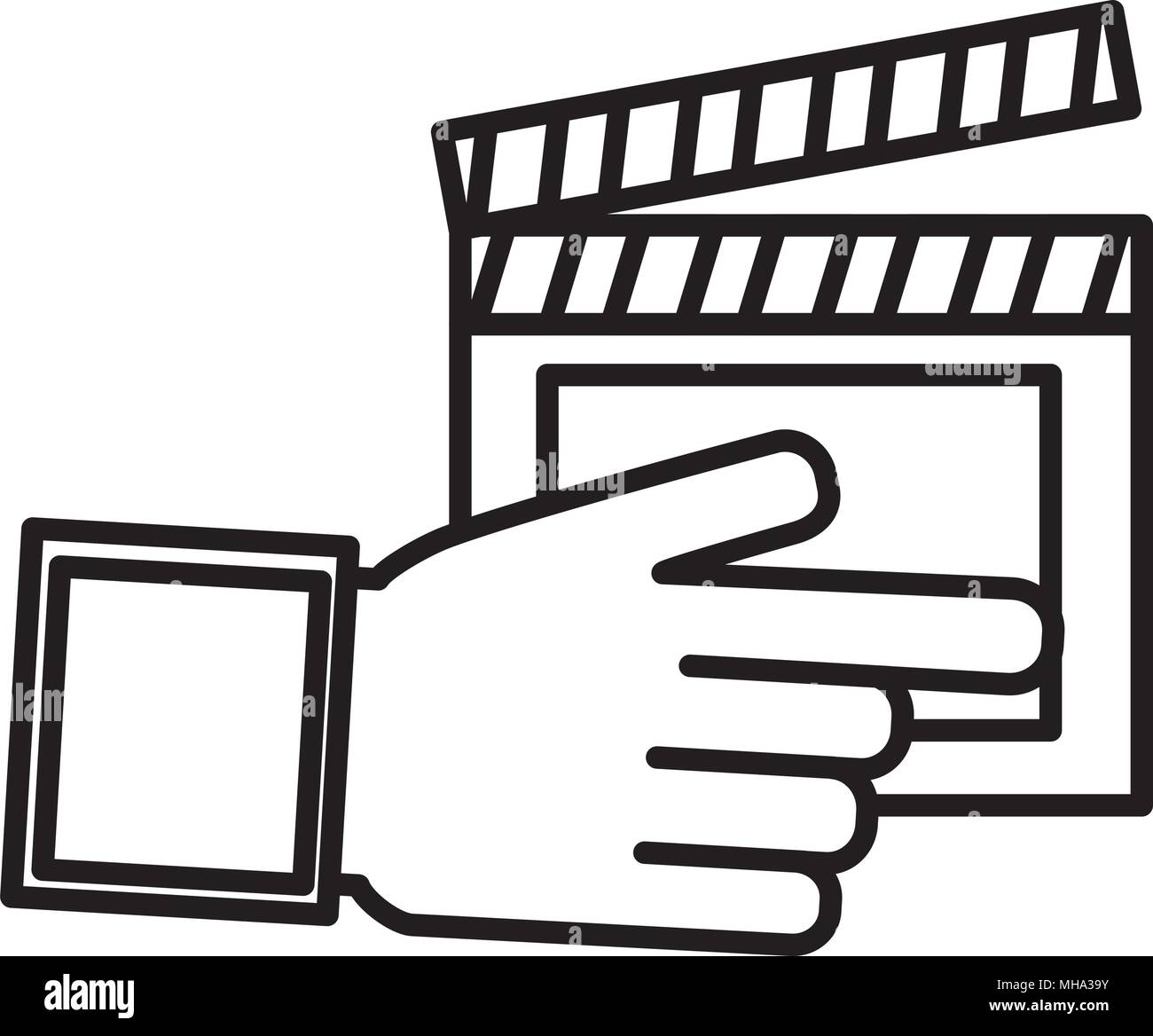 hands with clapper board vector illustration design Stock Vector Image ...