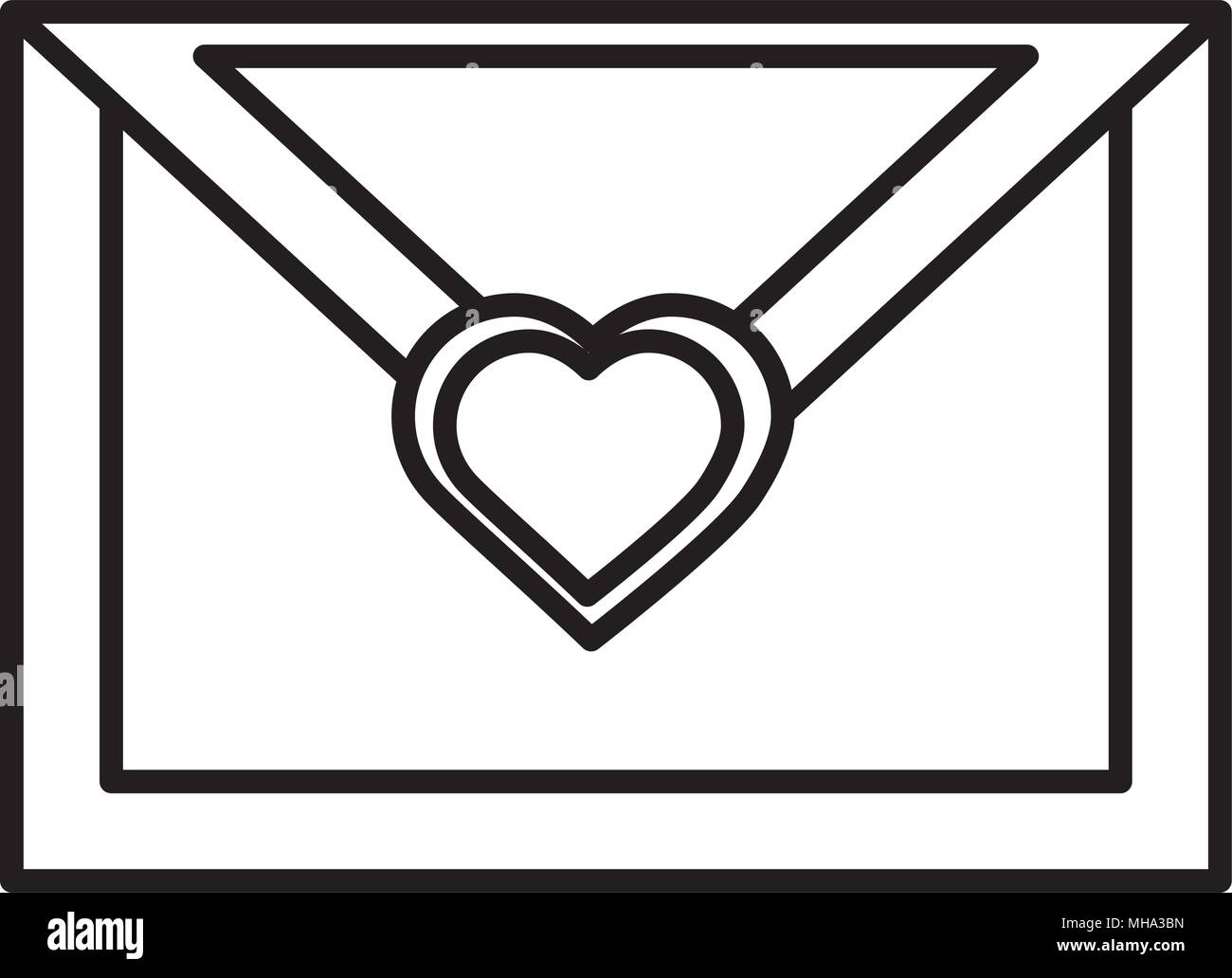 envelope mail message with heart vector illustration design Stock ...